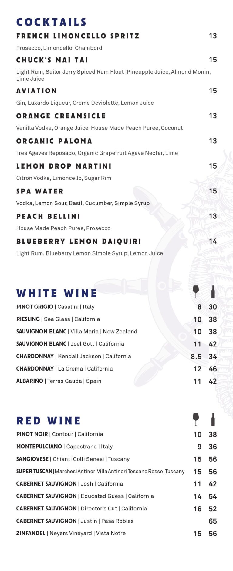 Seafood Menu | Ocean House Coastal Grille